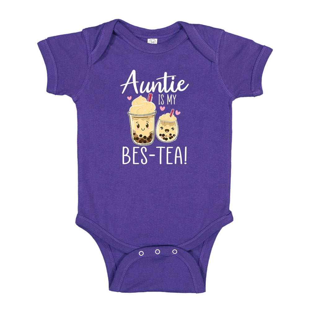 Auntie Is My Bes-Tea Baby Bodysuit One Piece 6 mo Purple - Walmart.com