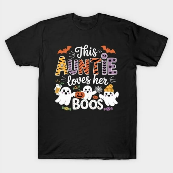 Auntie Loves Her Boos Funny Halloween Boos Lover Family Group Retro ...