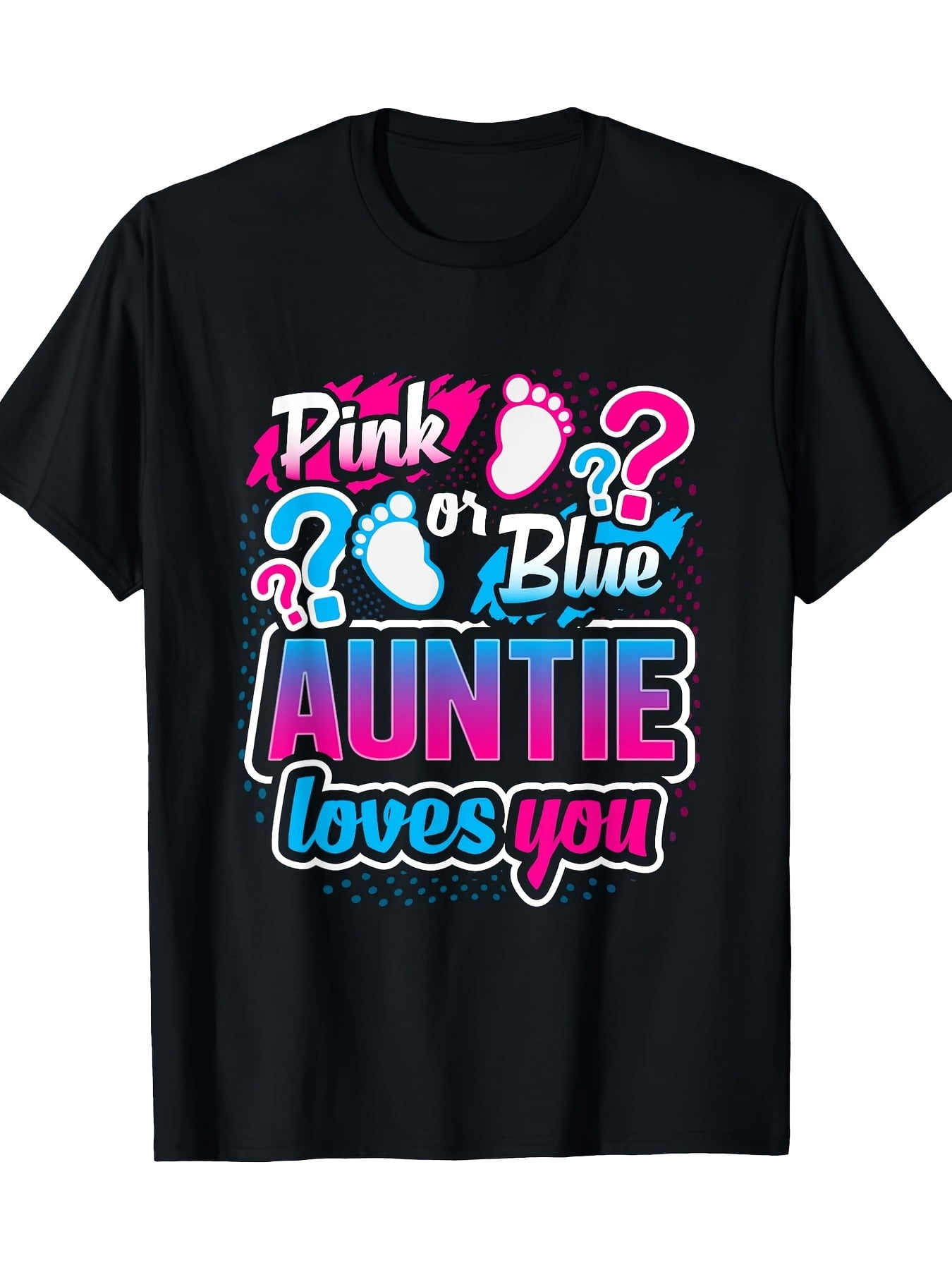 Auntie Loves You Baby Shower T-Shirt- 100% Cotton, Pink or Blue Gender ...
