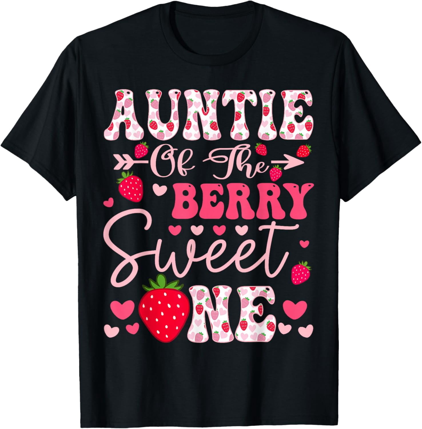 Auntie Of The Berry Sweet One Strawberry 1St Birthday T-Shirt - Walmart.com