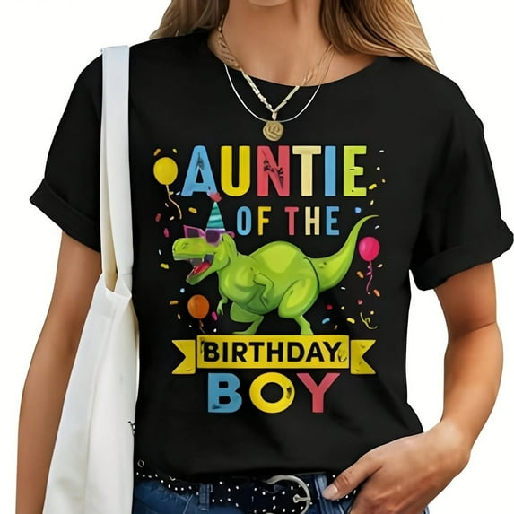 Auntie Of The Birthday B1Oy T-Rex Dinosaur Birthday Party Wo T-S1Hirt ...