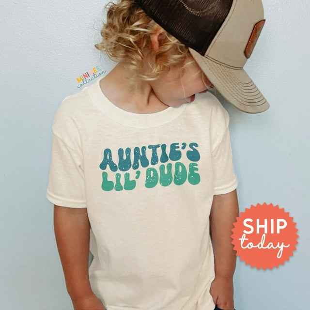 Auntie'S Lil Dude Shirt, Toddler Boy Gift From Aunt, New Aunt Gift For Kids, Favorite Aunt ...