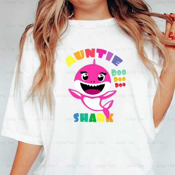 Auntie Shark Doo Doo Funny Family Aunt Gift For A Fan Of The Unisex T ...