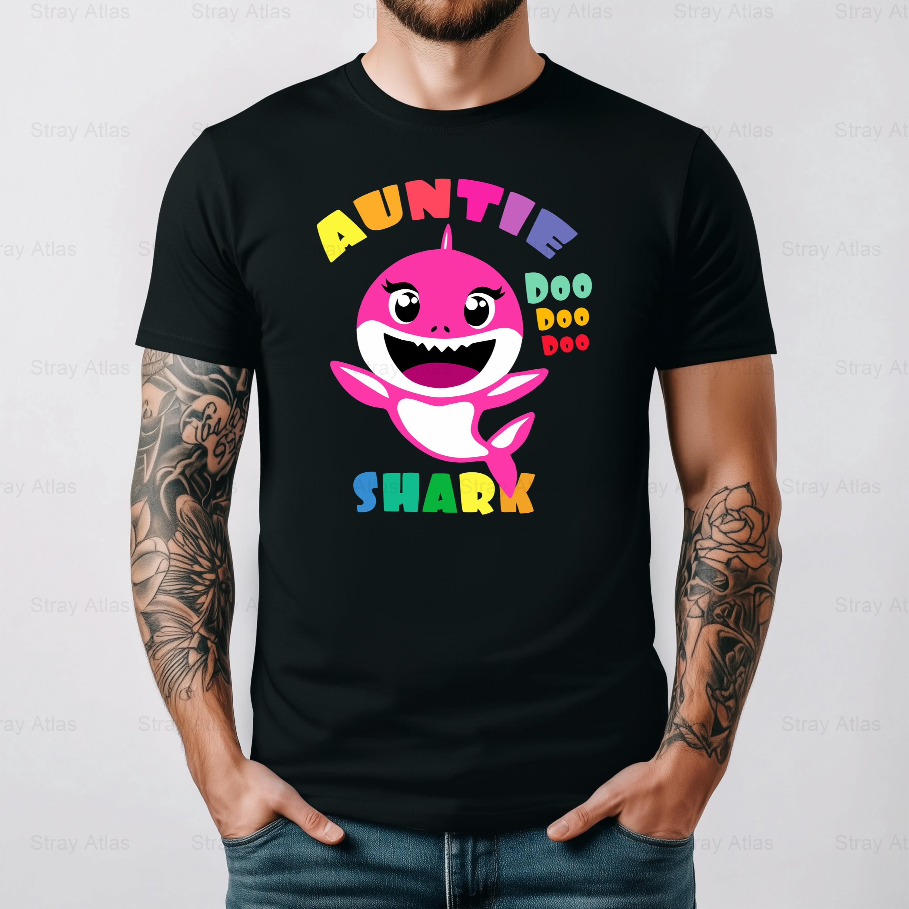 Auntie Shark Doo Doo Funny Family Gift For Fun Loving Aunt Graphic ...