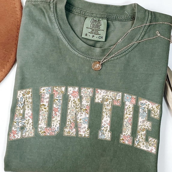 Auntie Shirt Aunt TShirt Floral Auntie New Aunt Gift Pregnancy ...