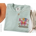 Auntie Shirt Checkered Pattern Thunder Bolt Retro Tee Aunt Gift Trendy ...