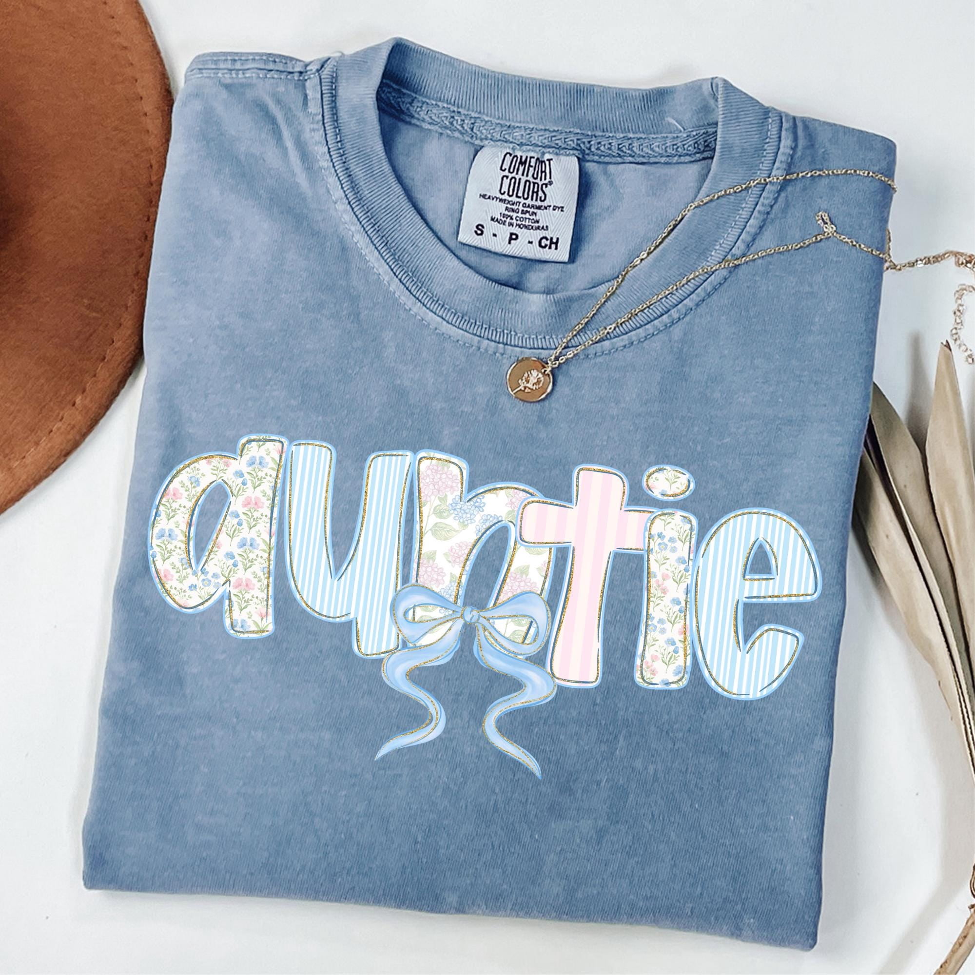 Auntie Shirt New Aunt Gift Coquette Aunt Tshirt - Walmart.com