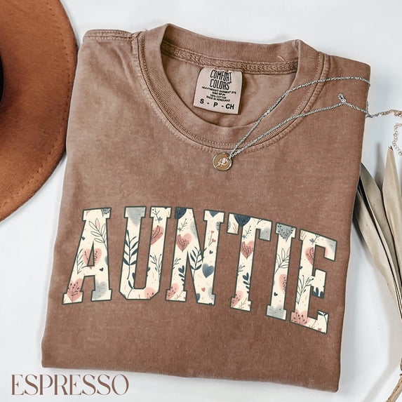 Auntie TShirt Floral Letter Design - Walmart.com