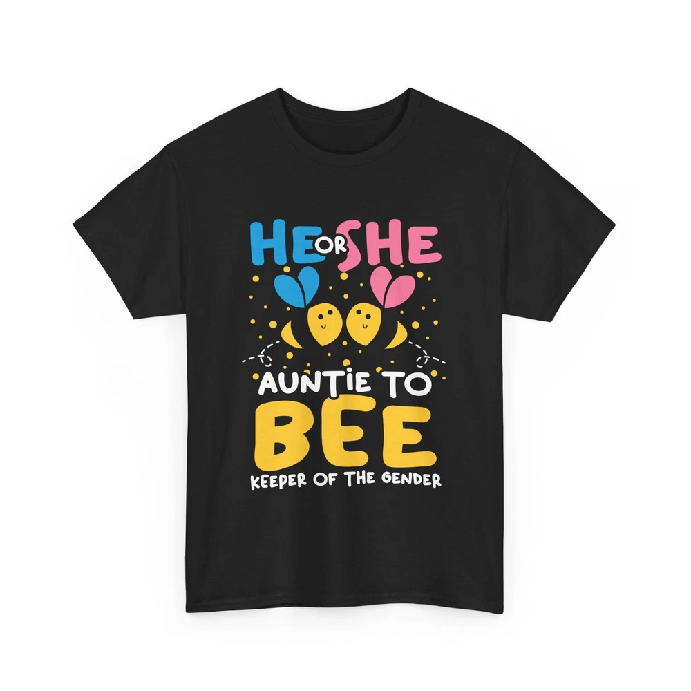 Auntie To Bee Gender Reveal He or She Cute Bee Baby Shower Unisex T ...