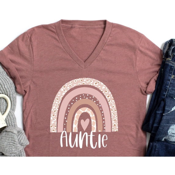 Auntie Vneck Shirt Auntie Gift Aunt Shirt Gift for Auntie Aunt Gift ...