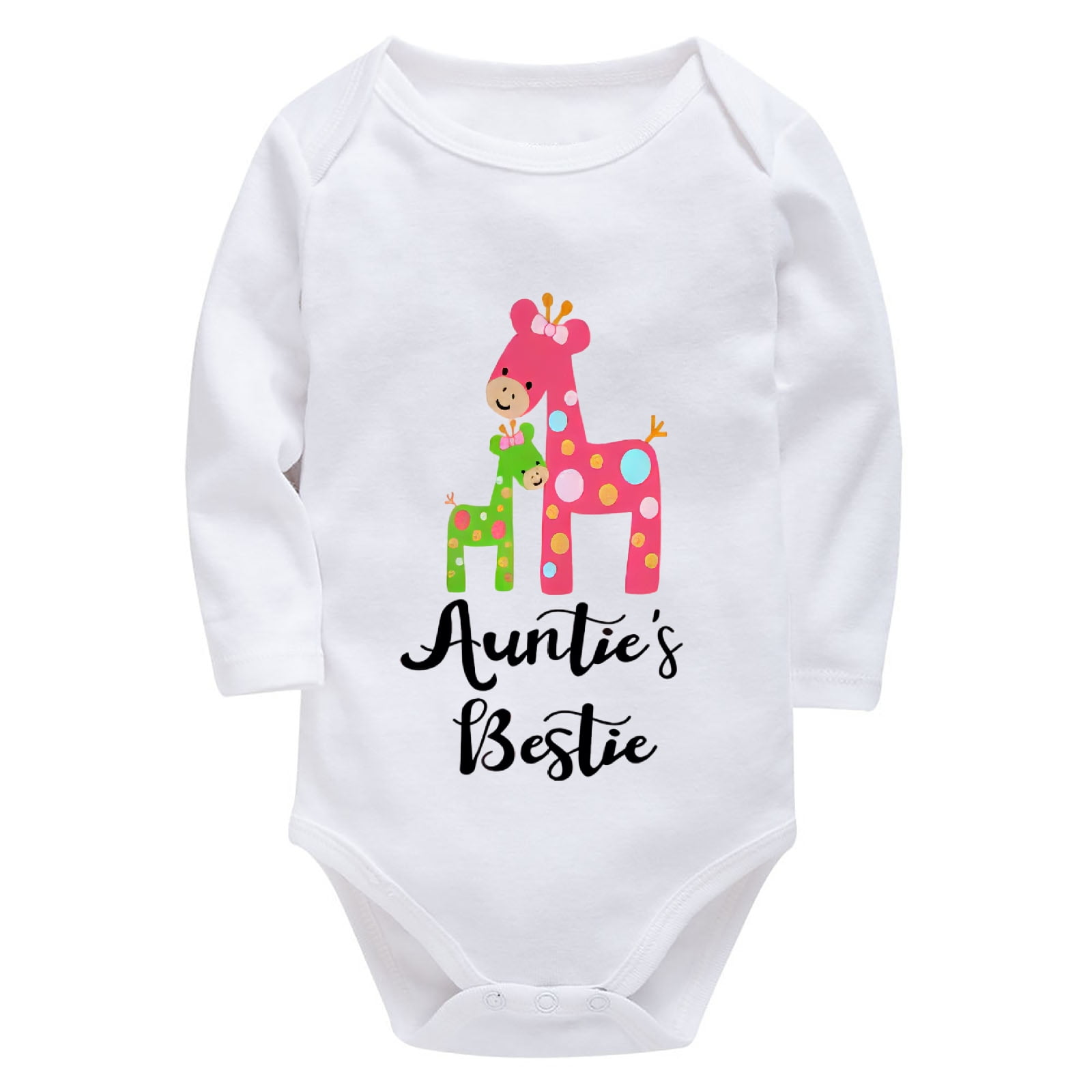 Auntie's Bestie Giraffe Baby Take Home Outfits Long Sleeve Bring Home ...