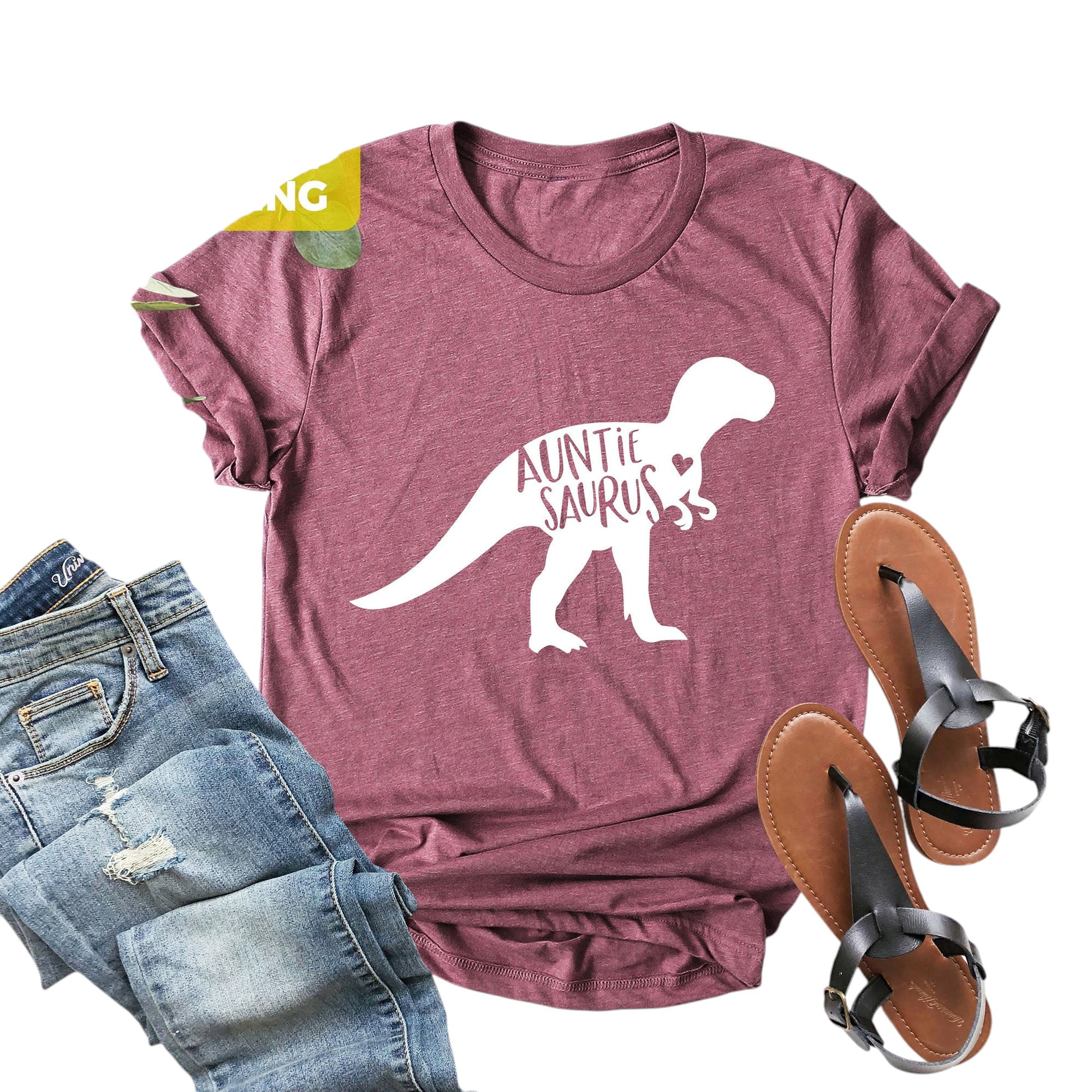 Auntiesaurus Retro Unisex Classic 2D T-Shirt - Gift For Aunt Mothers ...