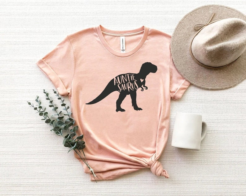 Auntiesaurus Shirt, Funny Dinosaur Aunt Tee, Gift for Auntie on Mother ...