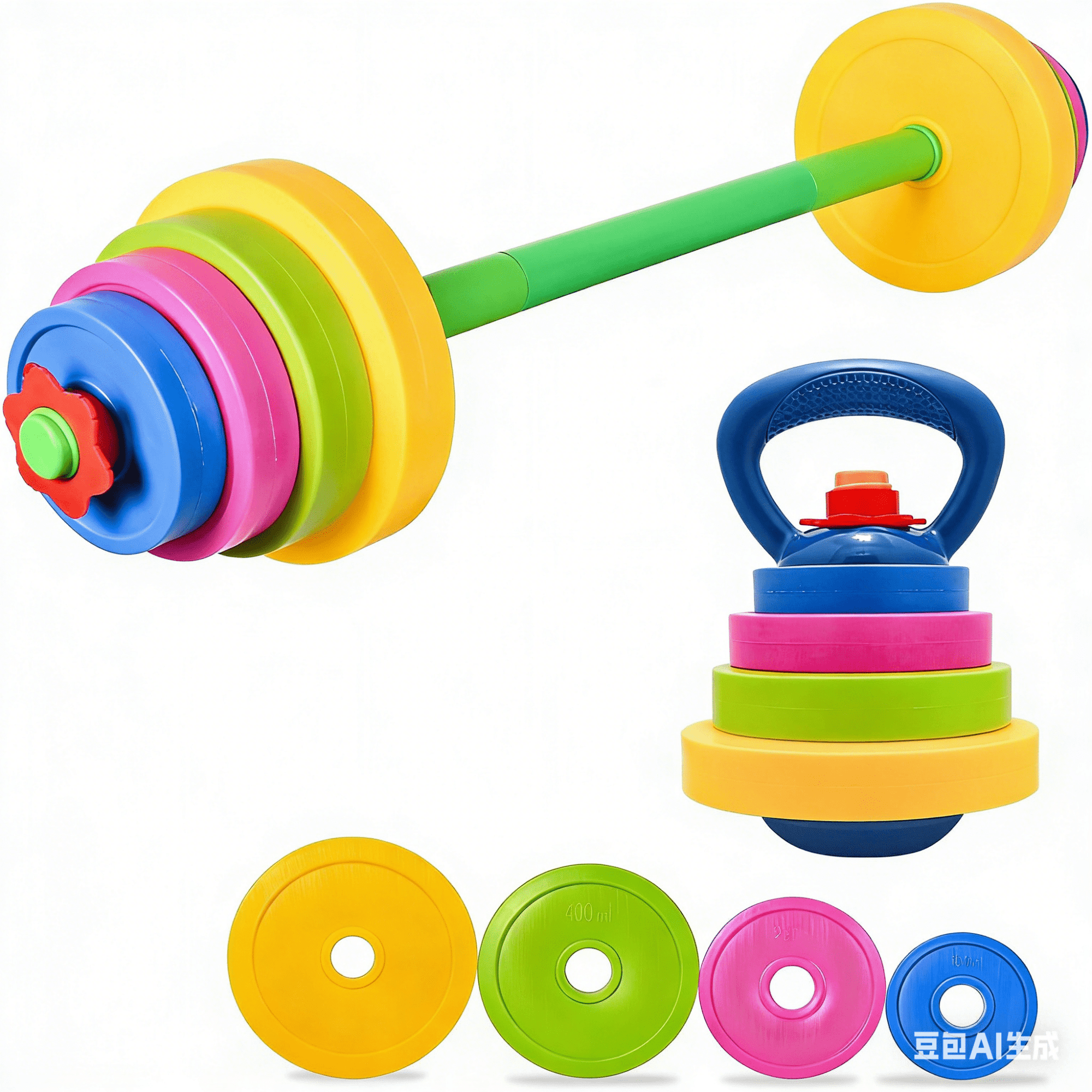 AuntyFey 3-in-1 Kids dumbbell Fitness Set with Adjustable Barbell, Kids ...