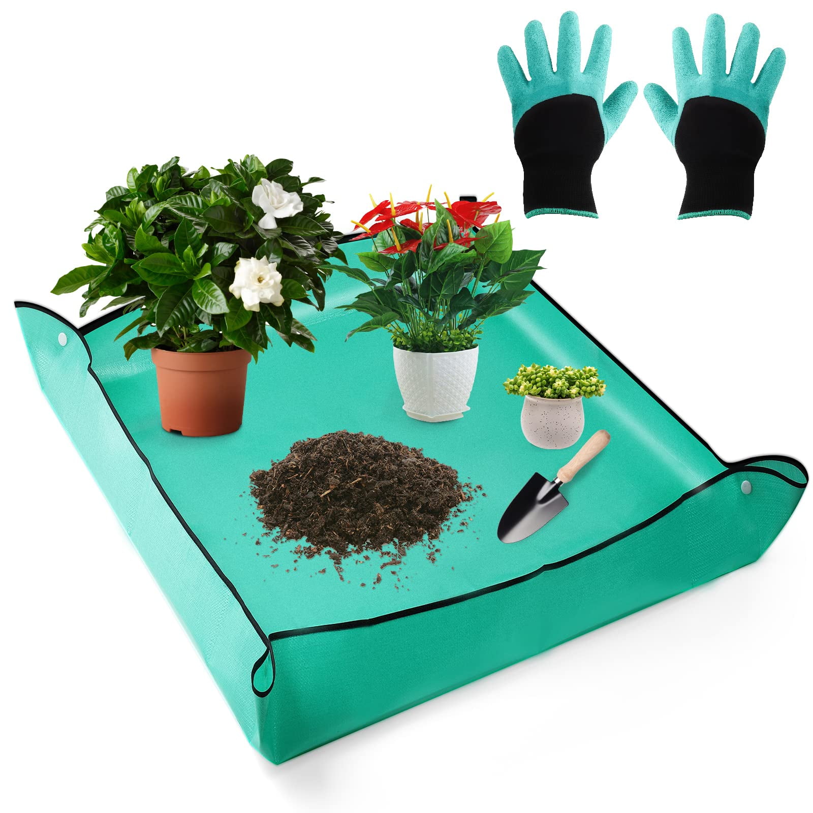 Auofin Plant Repotting Mat Waterproof Transplanting Floor Mat Indoor ...
