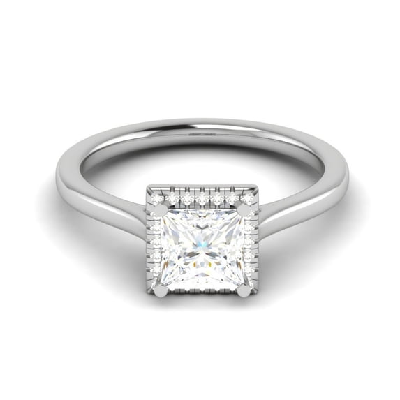 Auory 1.44 Carat Princess Cut Bridal Engagement Ring - Solitaire Halo ...