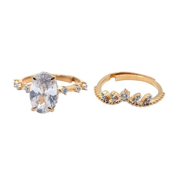 Auory 2.44 Carat Moissanite Wedding Ring Set - Oval Cut Vintage Design ...