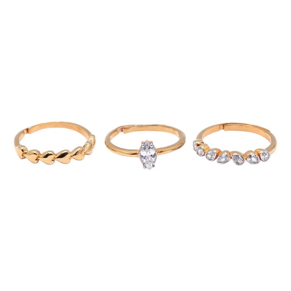Auory 3PCS 18K Gold Plated Rings for Women - Moissanite Stackable Ring ...
