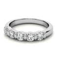 Auory 5 Stone Round Cut Moissanite Half Eternity Ring - 18K White Gold ...