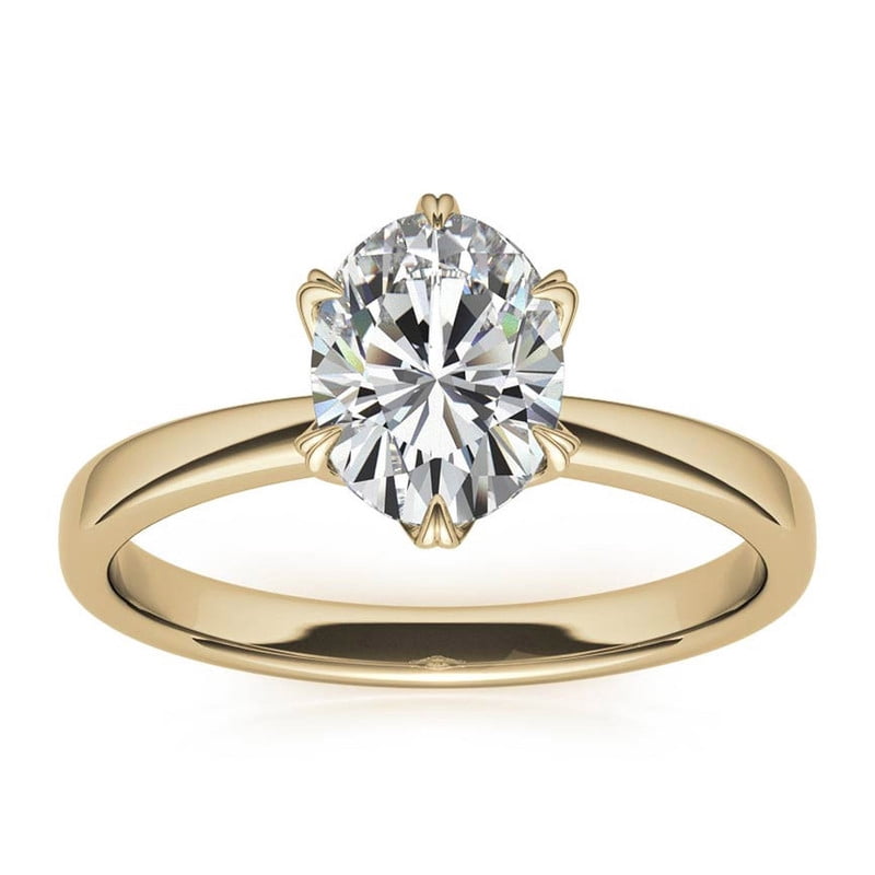 Auory 925 Sterling Silver Engagement Rings - Oval Cut Solitaire ...