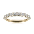 Auory Beautiful Round Cut Half Eternity Moissanite Rings - 18K Yellow ...
