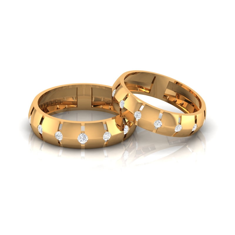 Auory Classic Sparkle Couple Ring Set, Surrounded Moissanite Band in ...