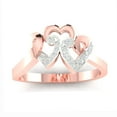 Auory Double Heart Moissanite Rose Gold Plated Ring for Women—Soulmate ...