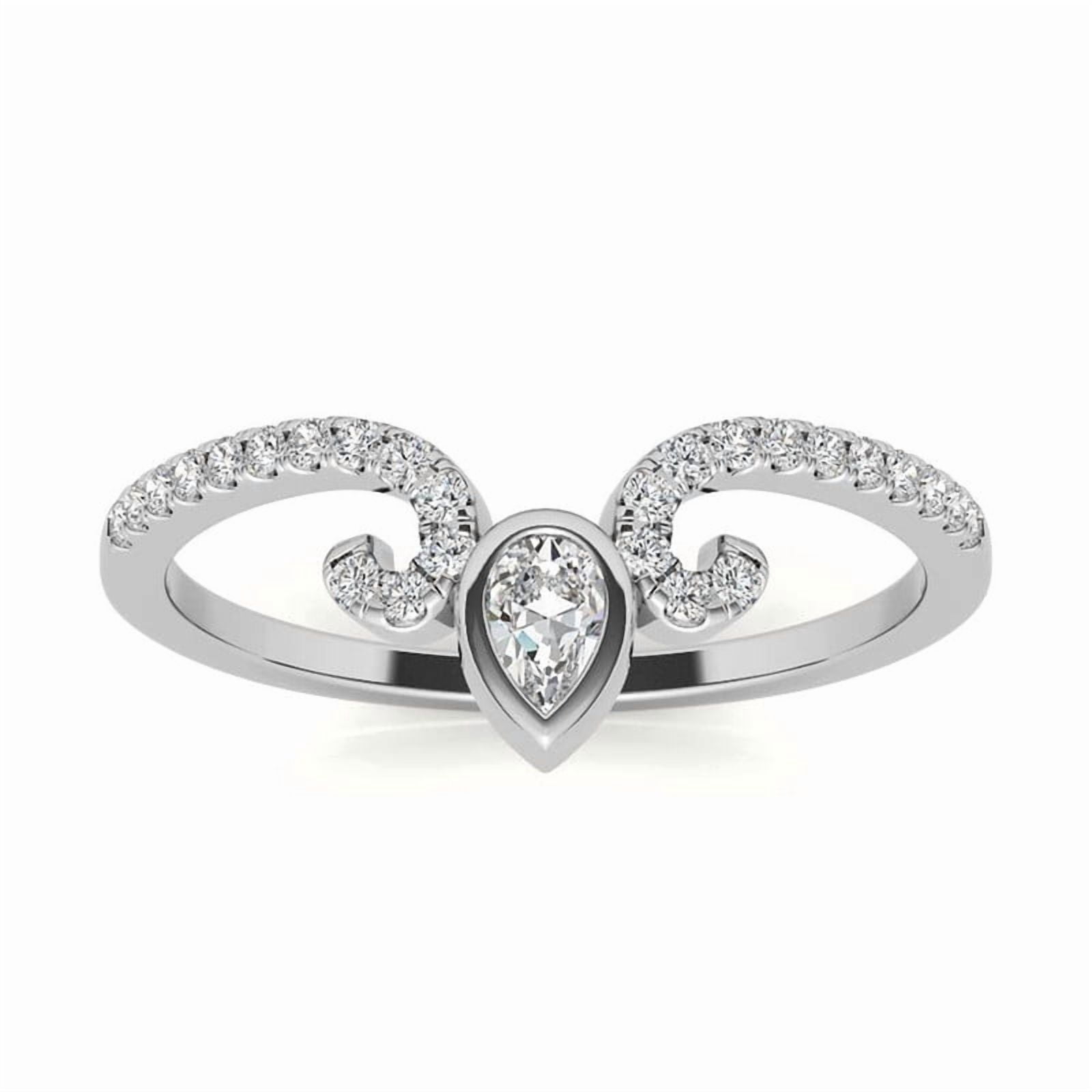 Auory Engagement Bands for Women - Moissanite Curved Chevron Wedding ...