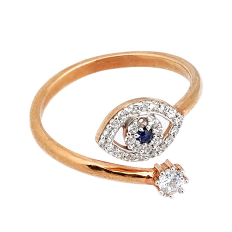 Auory Evil Eye Ring for Women - Sterling Silver Moissanite Bypass Evil ...