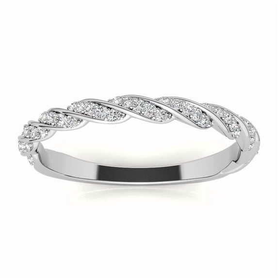 Auory Half Eternity Promise Ring - Moissanite Twisted Wedding Ring for ...