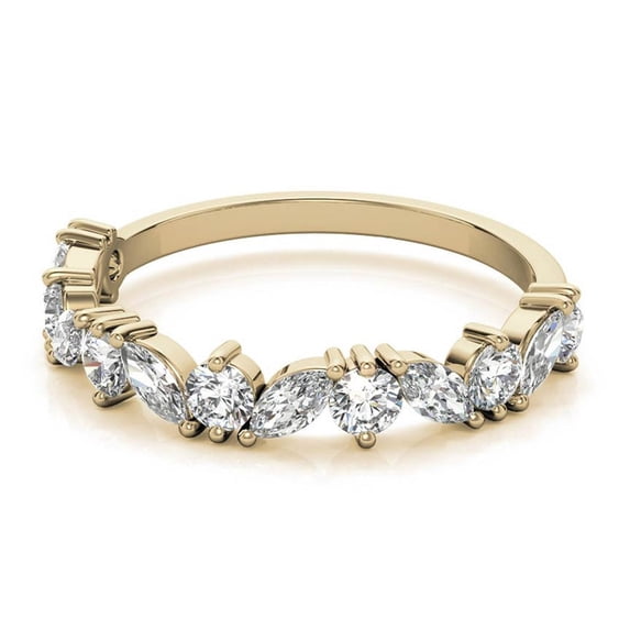 Auory Marquise Cut Moissanite Proposal Ring - Half Eternity - Silver ...
