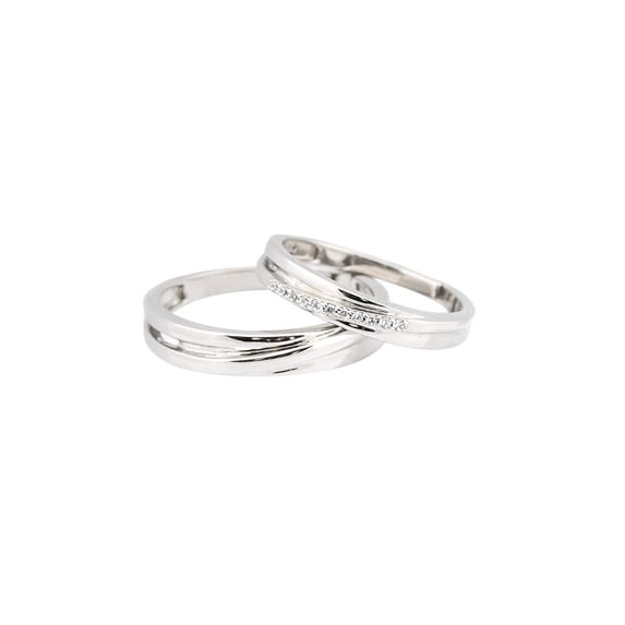 Auory Matching Ring Set for Couple, Classic Silver Band for Men and ...
