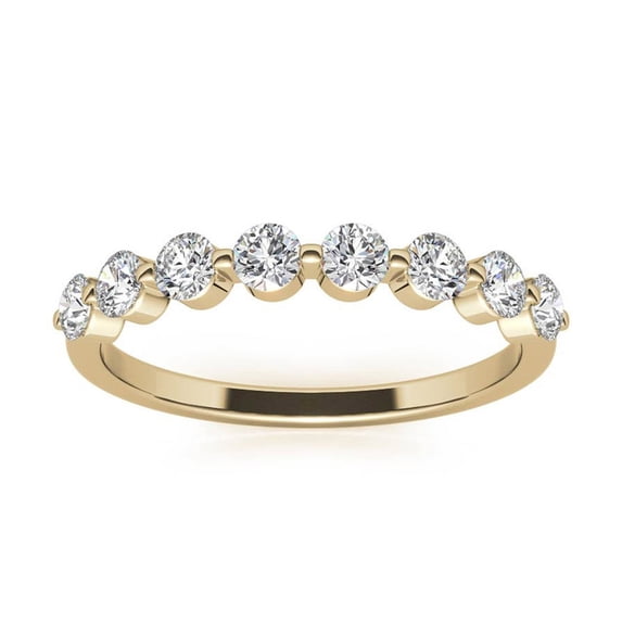 Auory Moissanite Bridal Half Eternity Band - Promise Wedding Ring for ...