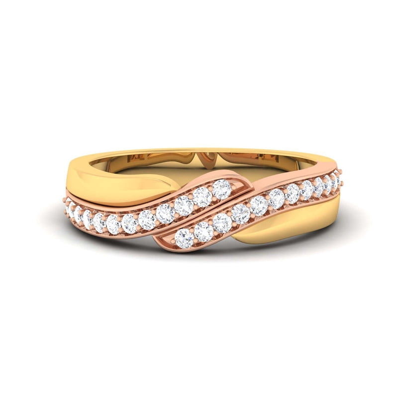 Auory Moissanite Bridal Wedding Band - Two Tone Round Cut Anniversary ...