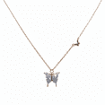 Auory Moissanite Butterfly Chain Pendant in Gold Plated Silver with ...