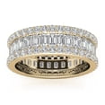 Auory Moissanite Engagement Band - 925 Sterling Silver 5Ct Emerald Cut ...