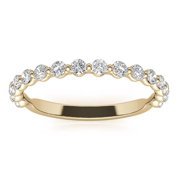 Auory Moissanite Half Eternity Band - Round Cut Moissanite Wedding Ring ...