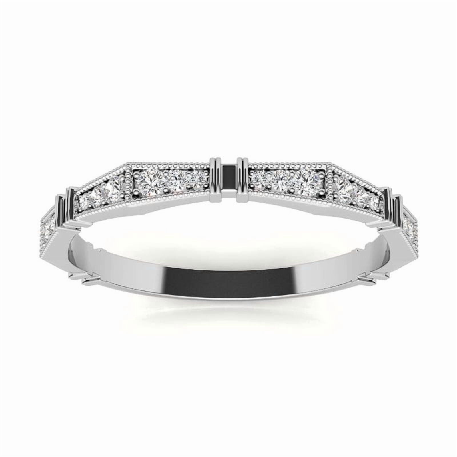 Auory Moissanite Milgrain Band - Bridal Vintage Band - 18K White Gold ...