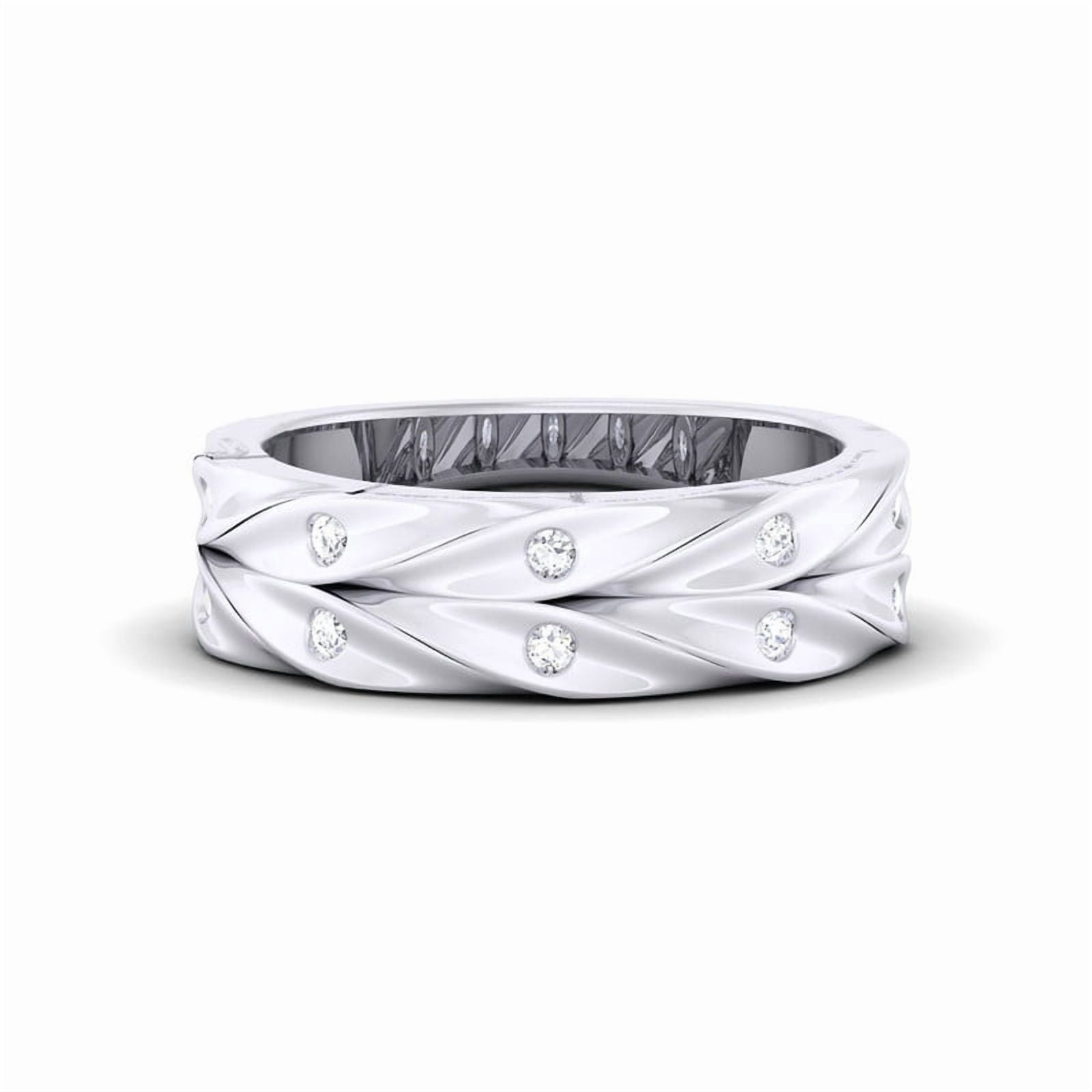 Auory Moissanite Unisex Wedding Band - Flush Set Twisted Band - Dual ...