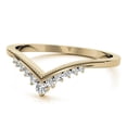Auory Round Cut Moissanite Ring - 18K Yellow Gold Plated Chevron ...