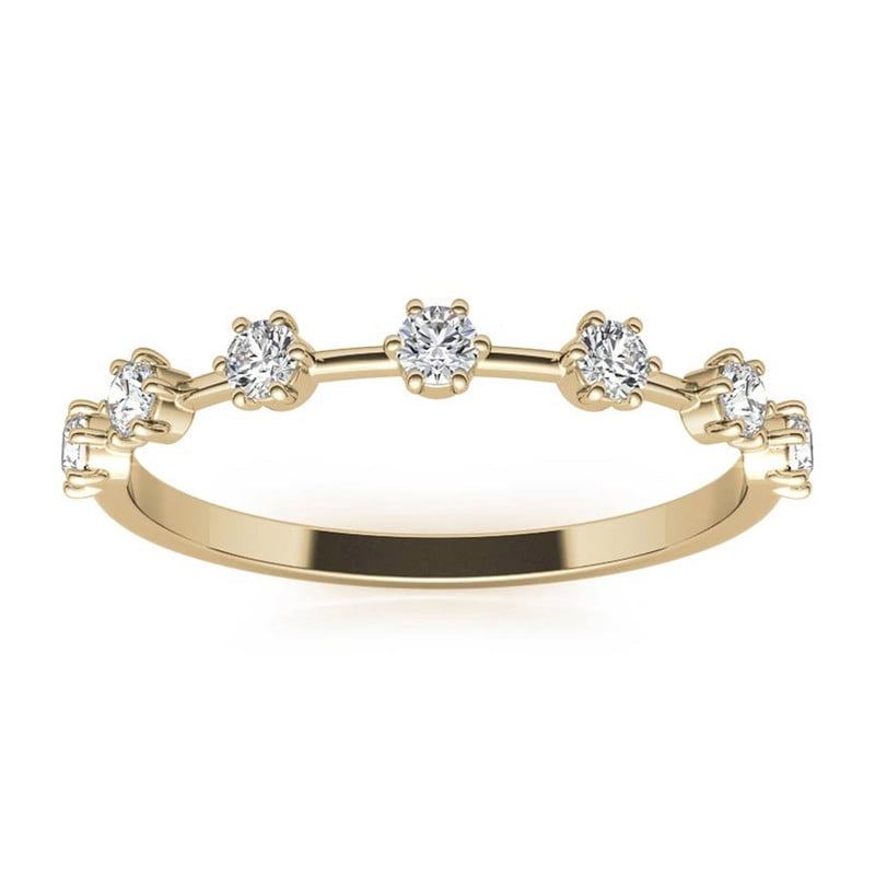 Auory Round Cut Moissanite Wedding - Half Eternity Bridal Engagement ...