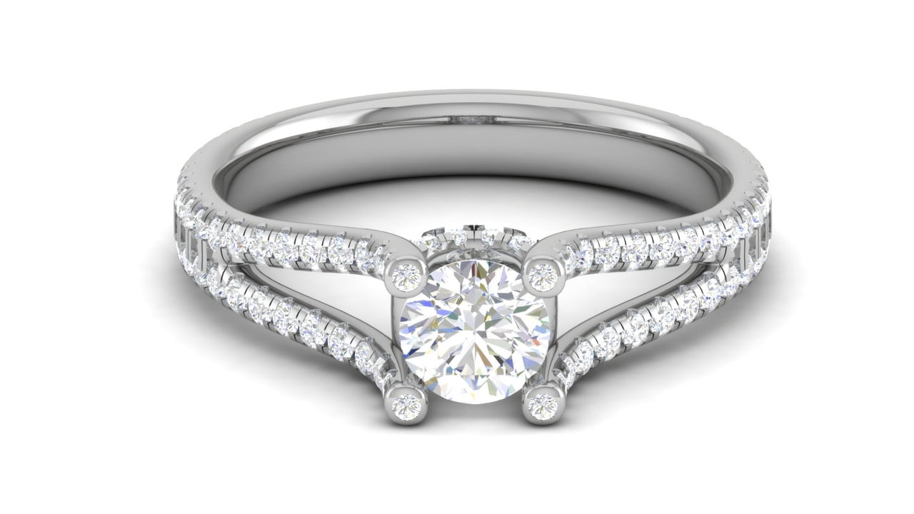 Auory Split Shank Round Cut Moissanite Engagement Ring, Women Daily ...