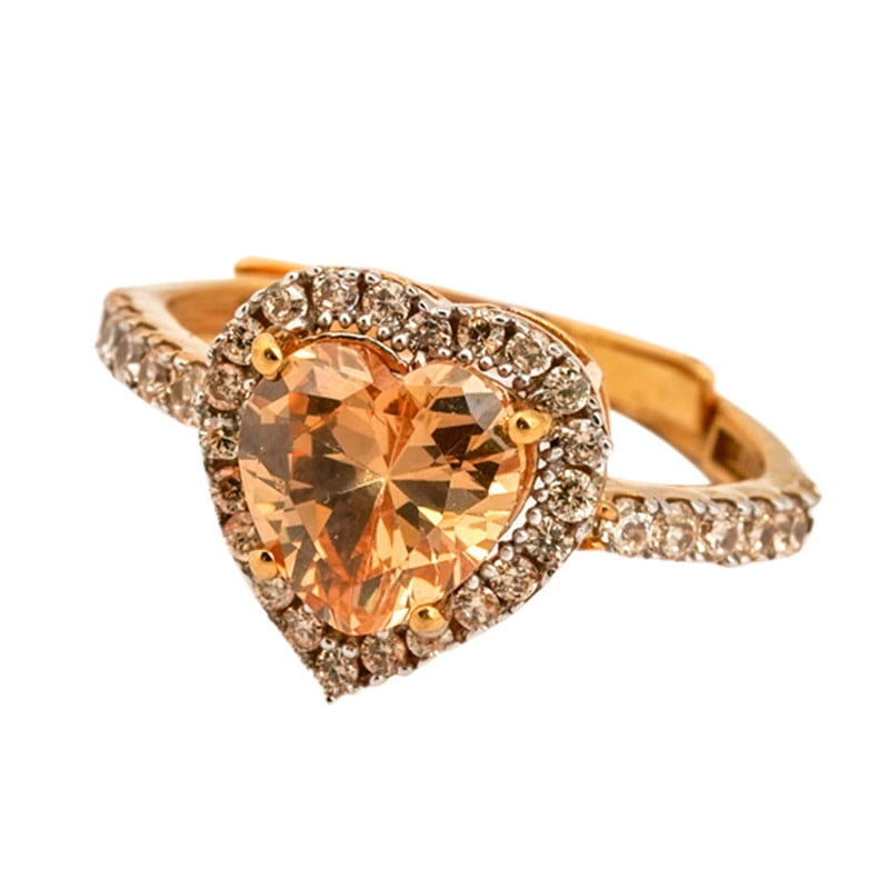 Auory Sterling Silver Love Heart Rings for Women - Citrine Birthstone ...