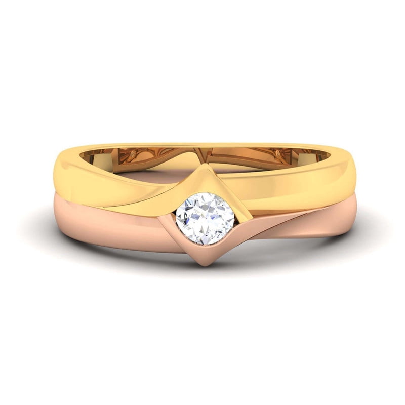 Auory Sterling Silver Two Tone Moissanite Ring for Men and Women ...