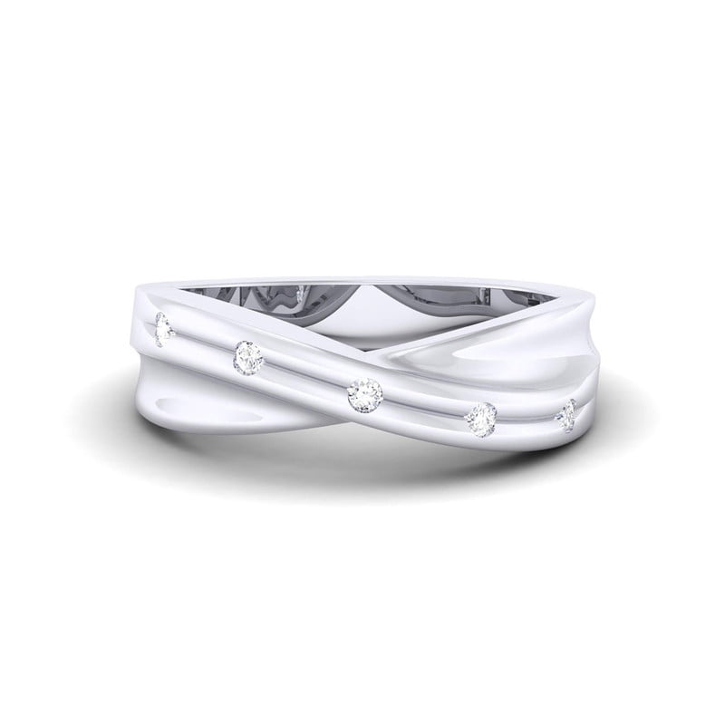 Auory Unisex Moissanite Wedding Bands 925 Sterling Silver Crossover ...