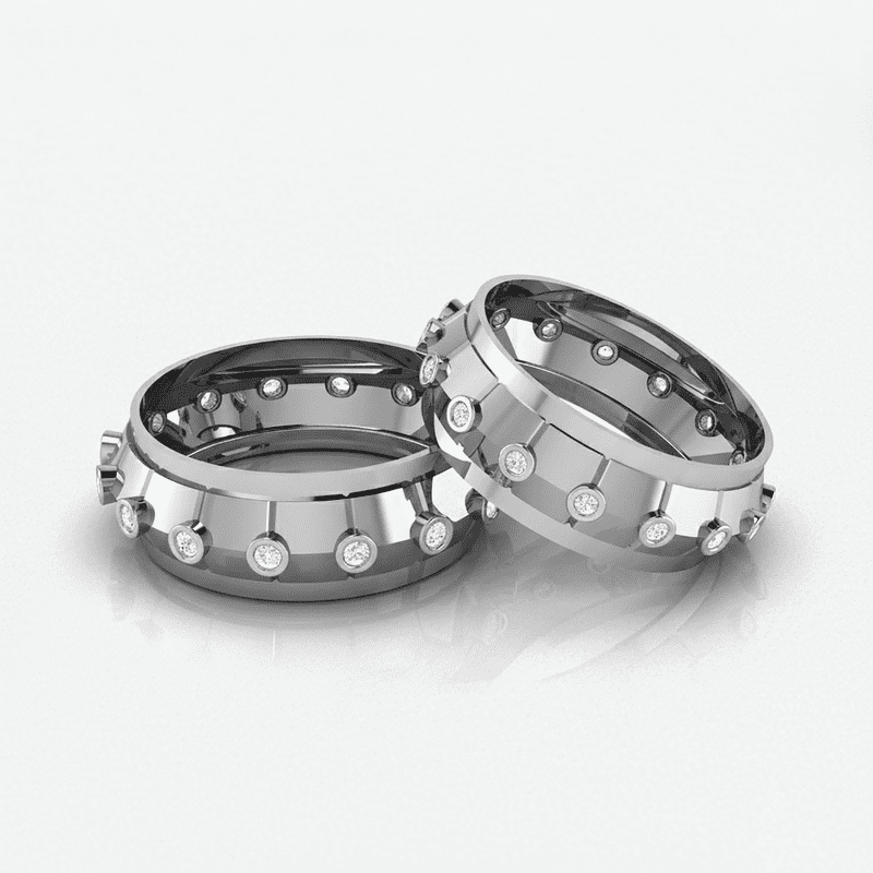 Auory Wedding Ring Sets His and Hers 925 Sterling Moissanite Engagement ...