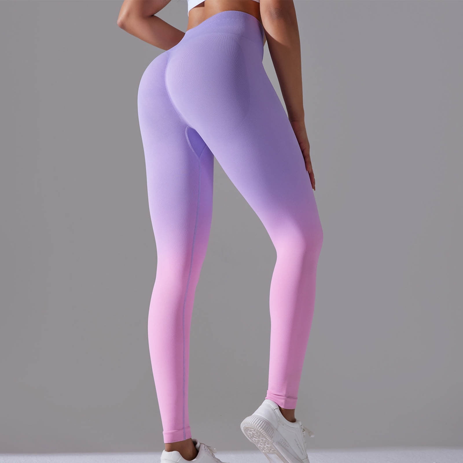 Aupcxou Pants Women Gradient Yoga Running Fitness Pants Tight Fitting ...