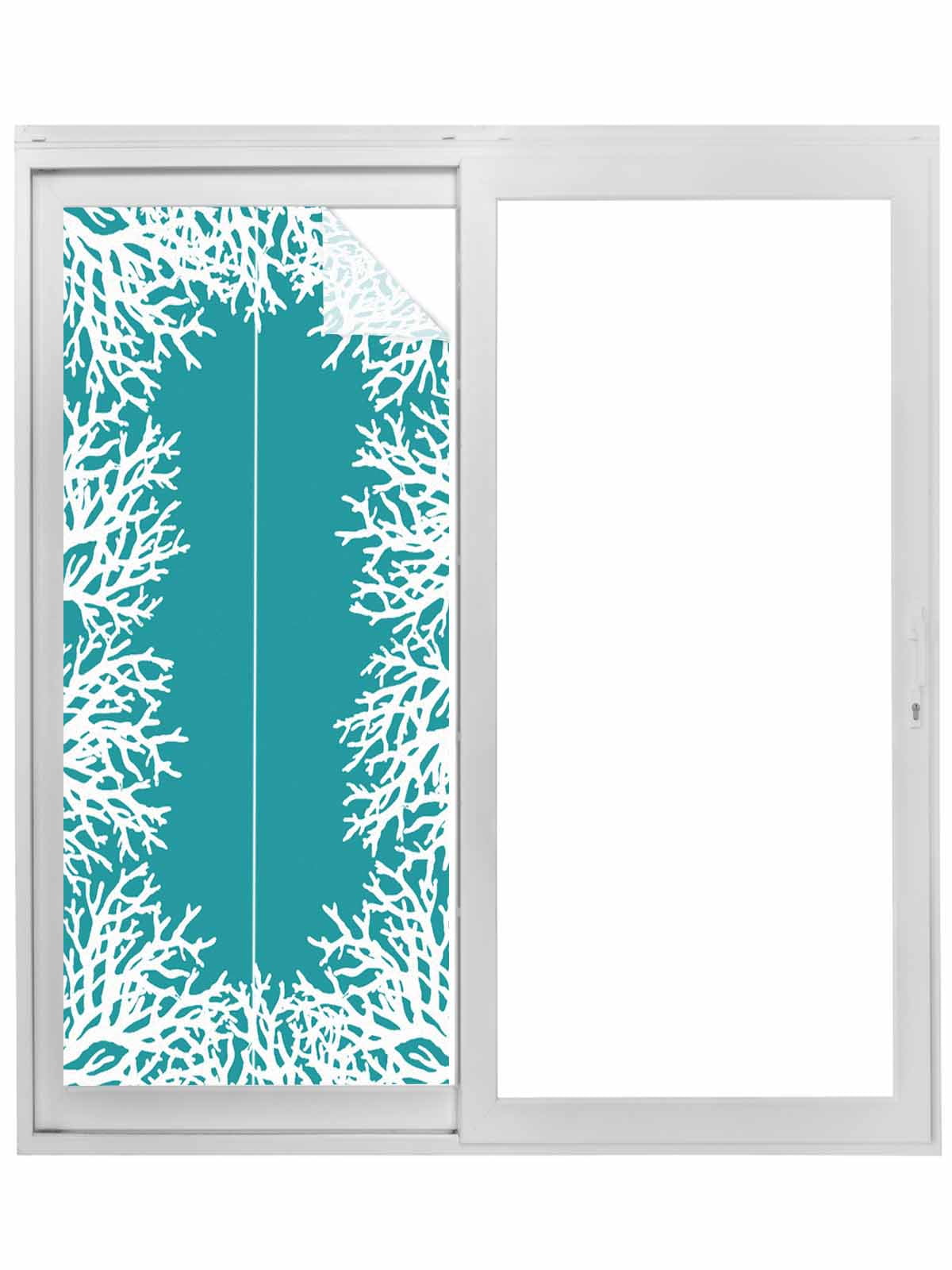 Auqa Coastal Coral Window Privacy Film Stained Glass Window Film ...