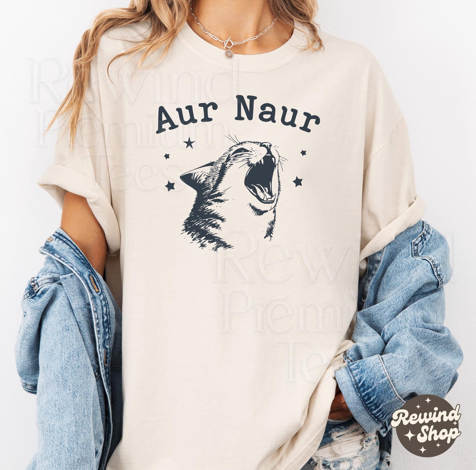 Aur Naur Meme Cat Tshirt Cute Cat Mom Shirt Silly Cat Graphic Tee ...