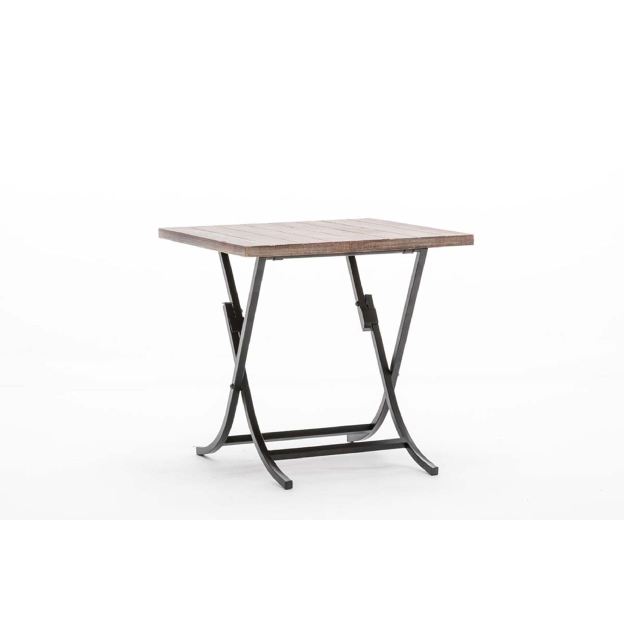 Aura 23 Inch Rustic Wood End Table, Metal Legs, Square Top, Brown ...